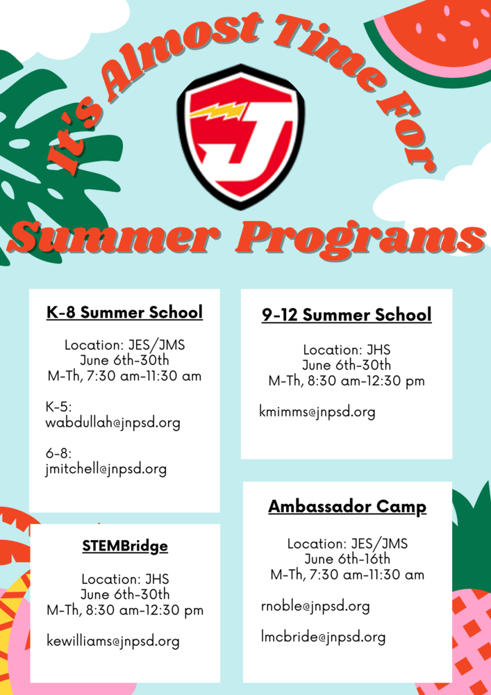 JNPSD Summer Programs | Jacksonville North Pulaski School District